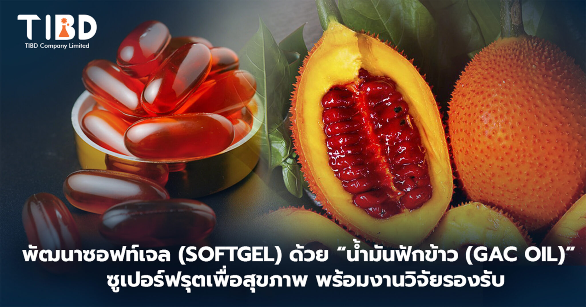 พัฒนาซอฟท์เจล (Softgel) ด้วย “น้ำมันฟักข้าว (Gac Oil)” ซูเปอร์ฟรุตเพื่อ ...